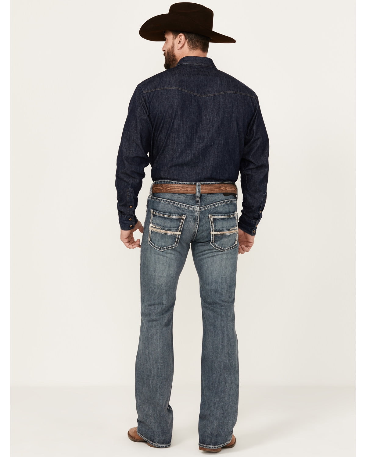 Rock & Roll Denim Men's And Medium Wash Pistol Bootcut Stretch Jeans ...