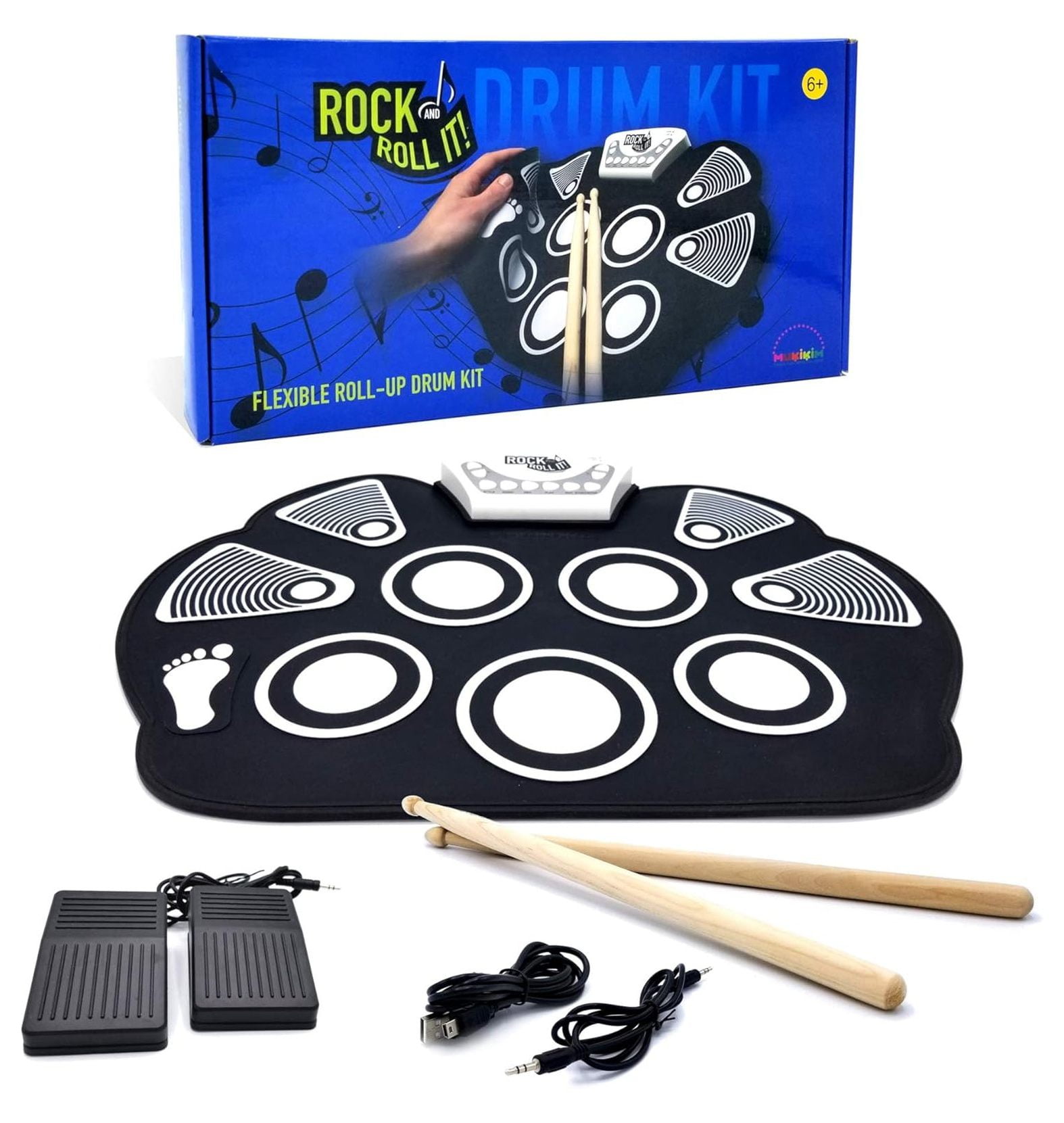 Rock And Roll It – Drum. Roll Up Portable Drum Set for Kids & Adults ...