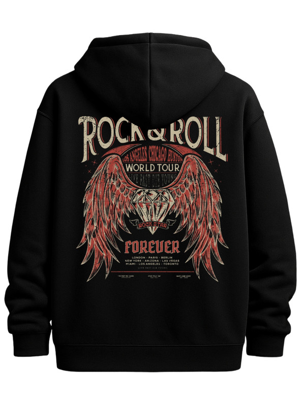 Rock & Roll Forever graphic hoodies music for men sweater hoodie black ...