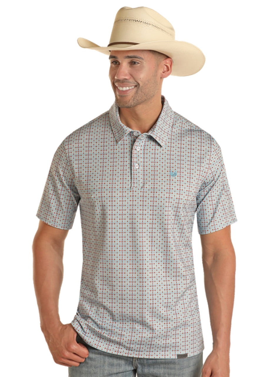 Rock & Roll Geo Blue Print - Mens Polo - Tm51T03524 - Walmart.com