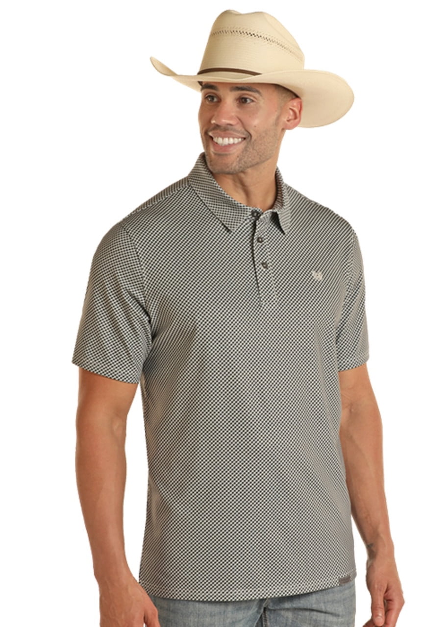 Rock & Roll Geo Charcoal Print Polo - Mens Polo - Tm51T03519 - Walmart.com