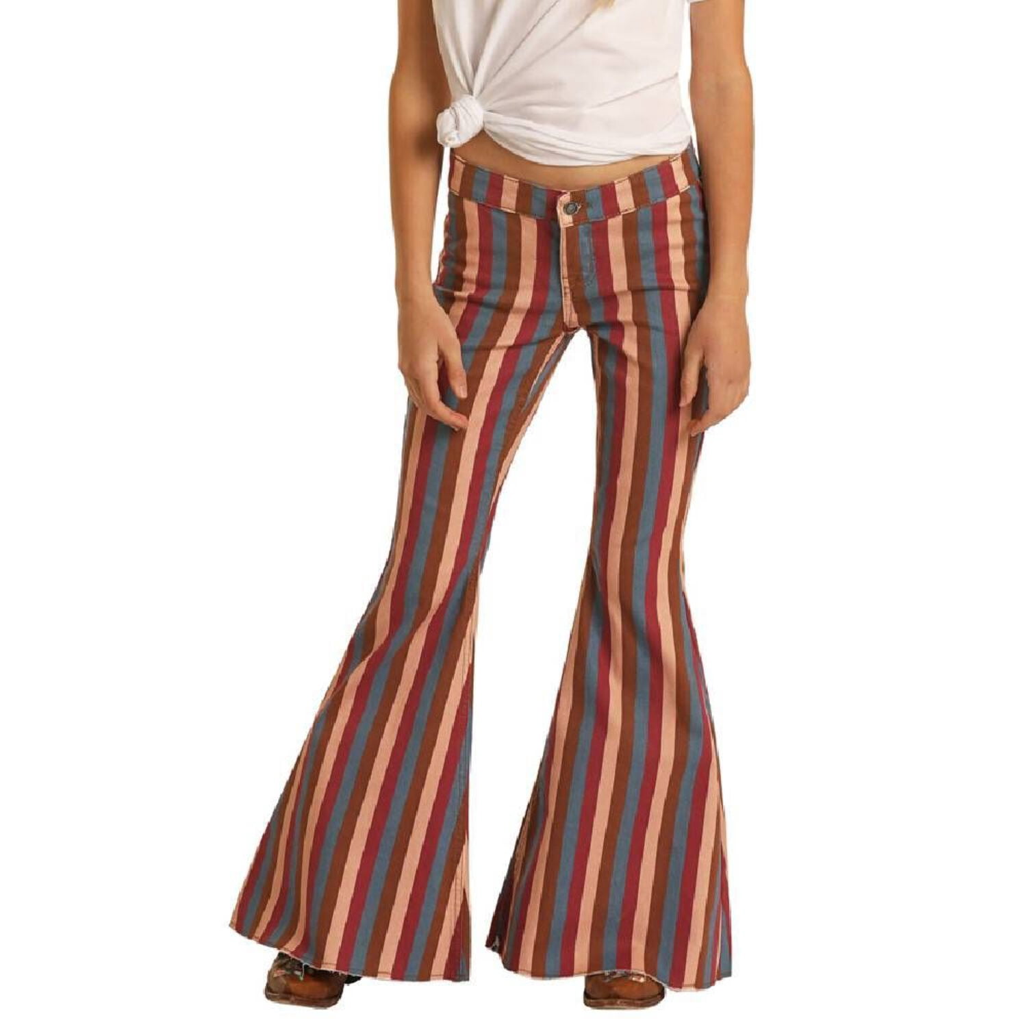 Rock Roll® Girls Multi Colored Stripe Bell Bottom Jeans G5B1706 ...
