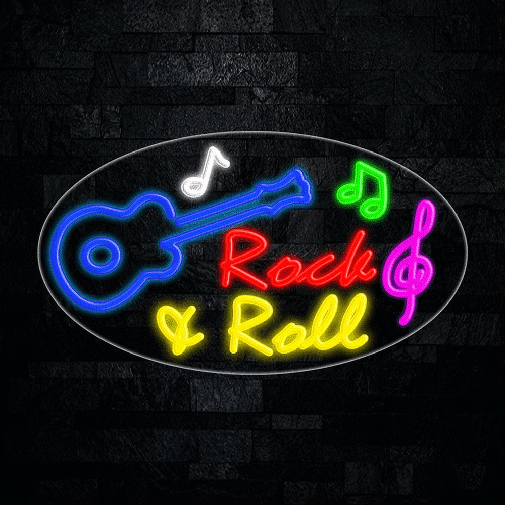 Rock & Roll LED Neon Sign 28"L x 16"H #34559 - Walmart.com