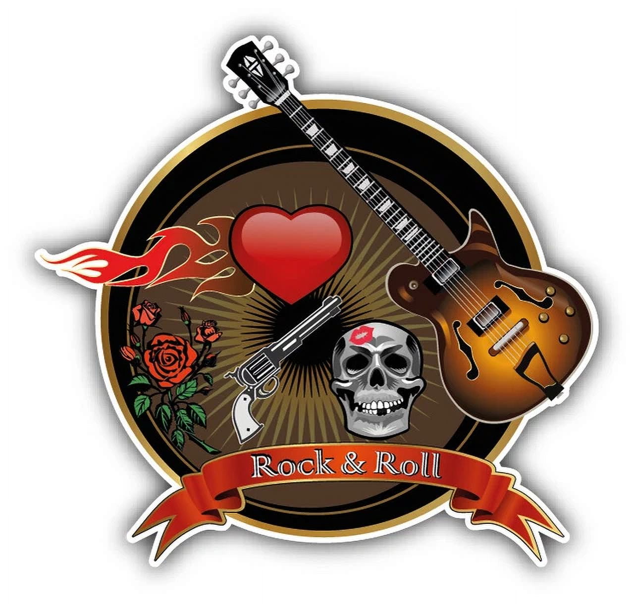 Rock & Roll Lifestyle Label Sticker Phone Decal Water Bottle Stickers ...