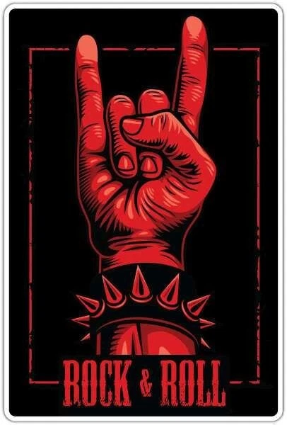 Rock & Roll Music Hand Punk Heavy Metal Car Window Stickerphone Decal ...