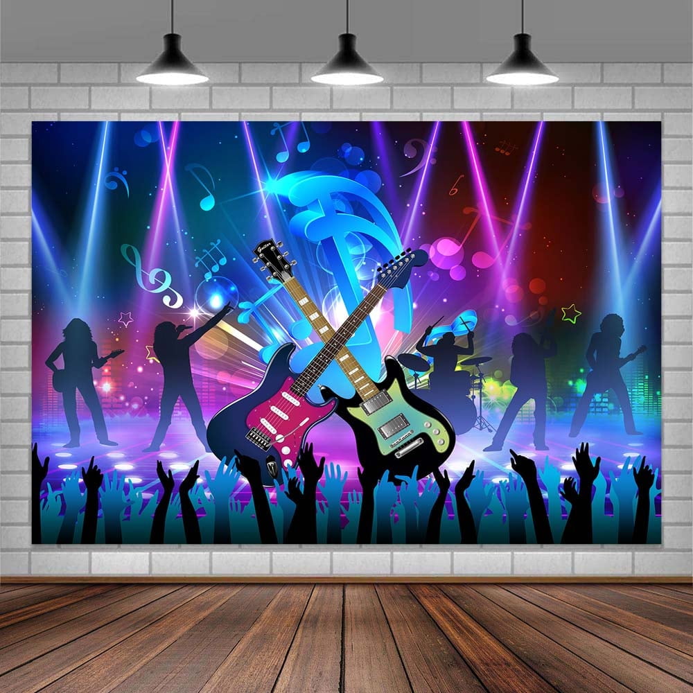 Rock and Roll Party Decorations Backdrop Music Party Decoration ...