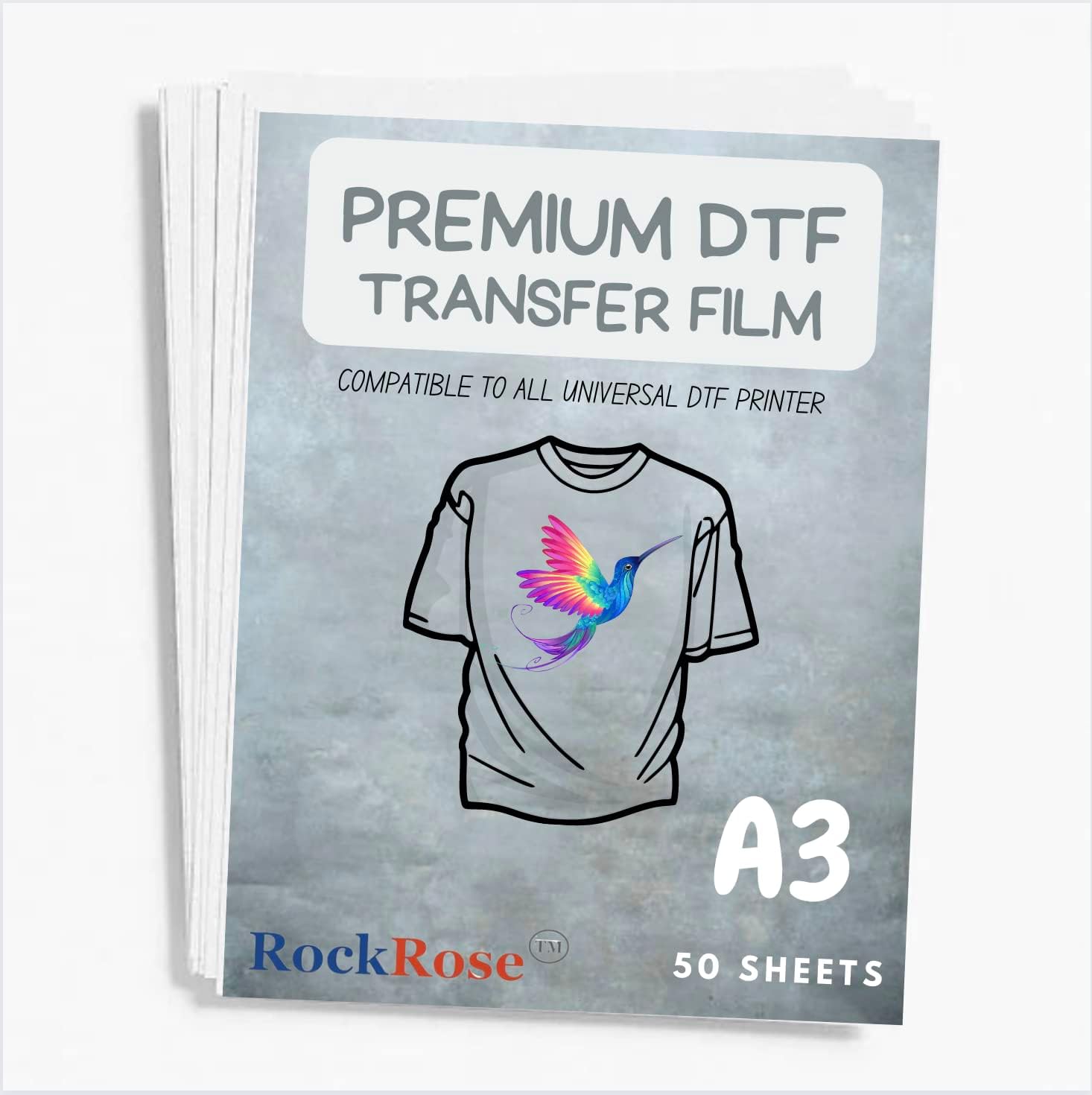 Rock Rose DTF Film DTF Transfer Film Premium Film for Dark and Light Fabric (12 Inches x 328 ...