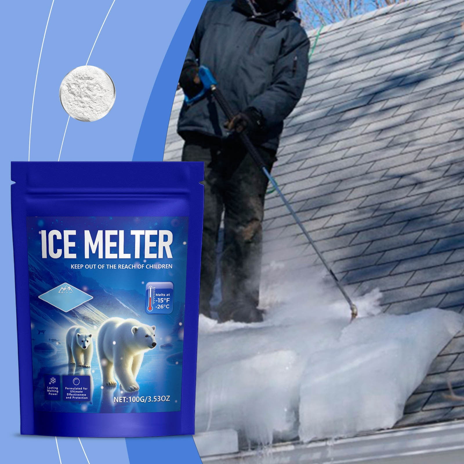 Rock Salt Ice Melt, Pet Friendly Snow Melter for Driveways & Walkways ...