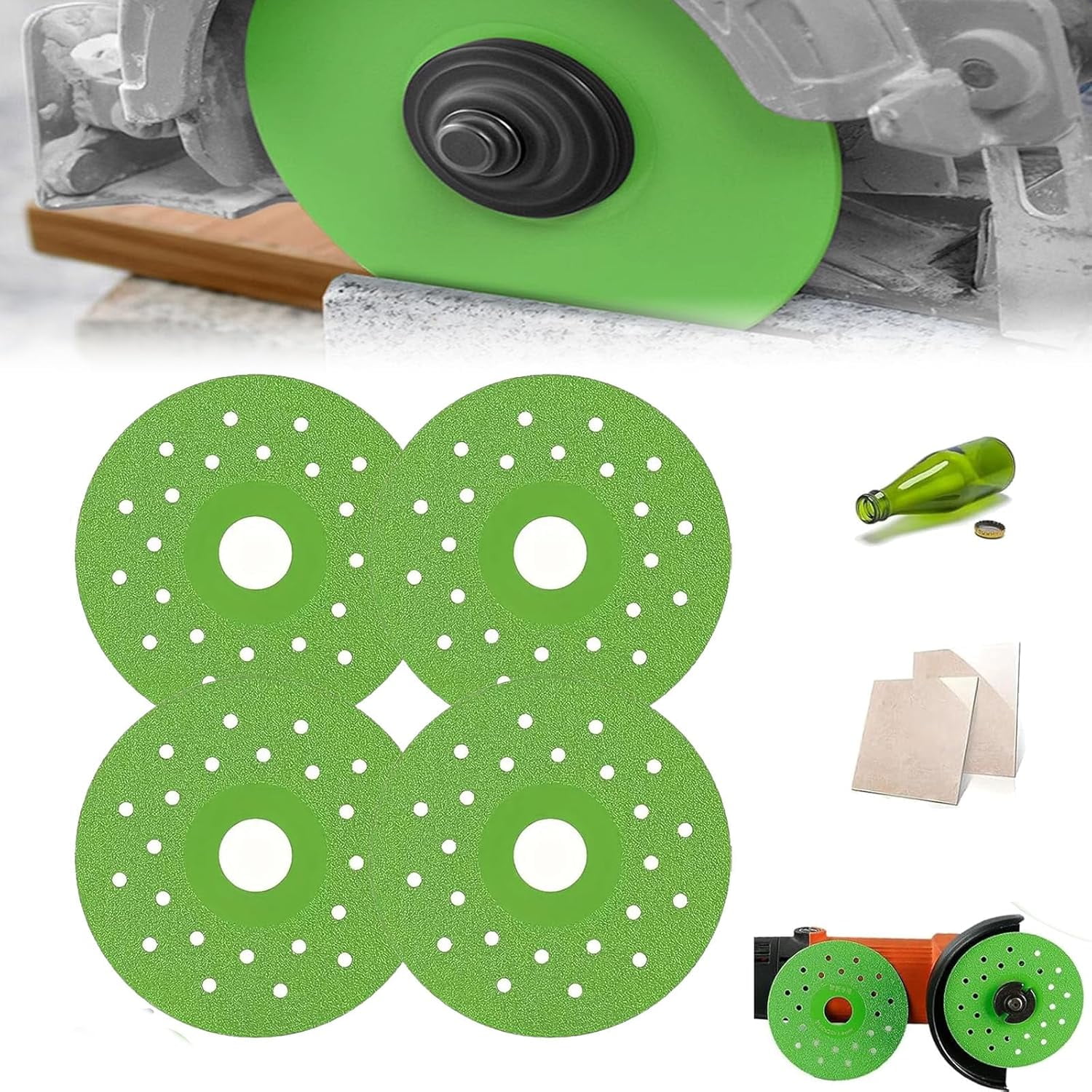 Rock Slab Flat Grinding Cutting Piece, Diamond Chamfered Saw Blades, 4 ...