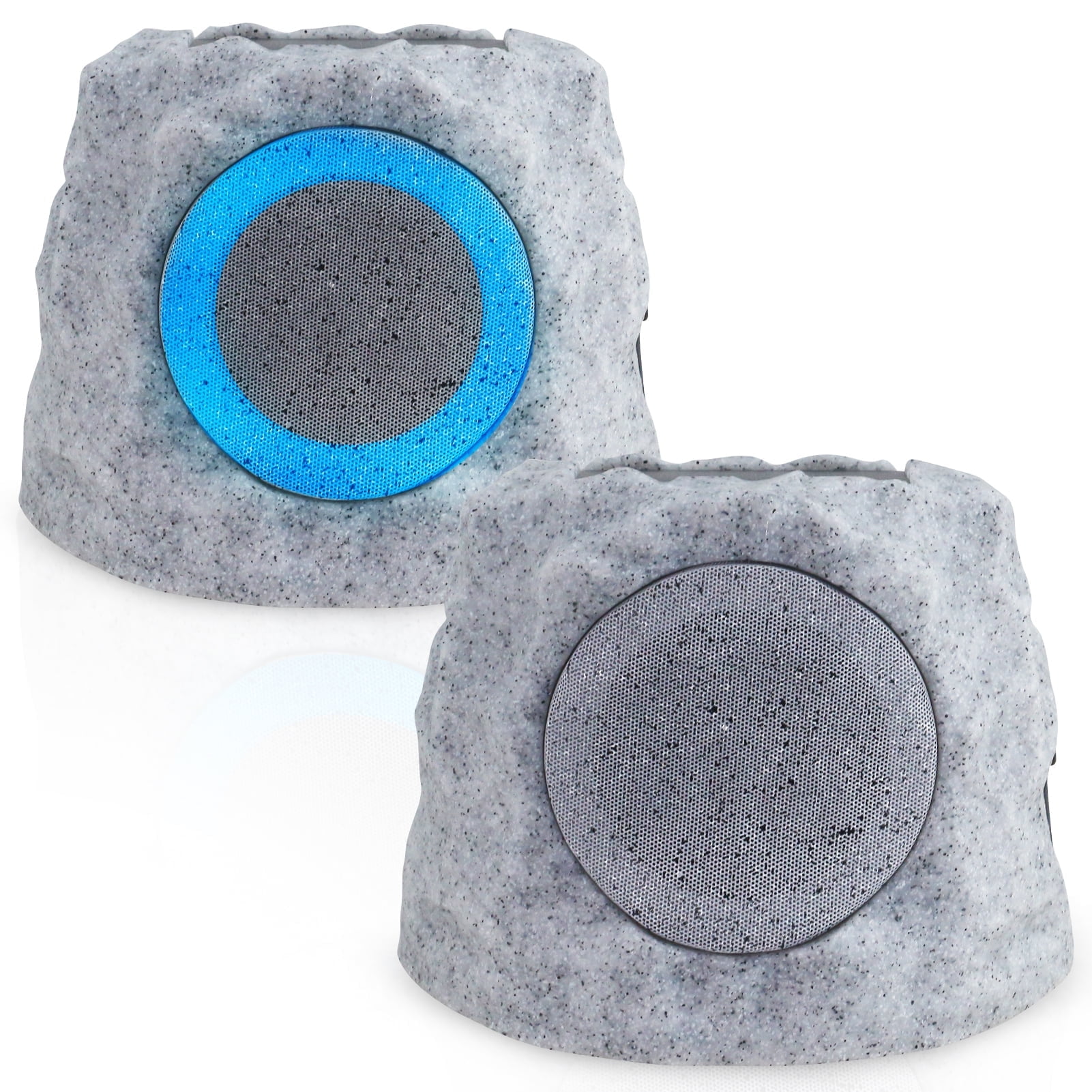 Rock Speakers Outdoor Waterproof Bluetooth Wireless Patio 2 Pack,Solar ...