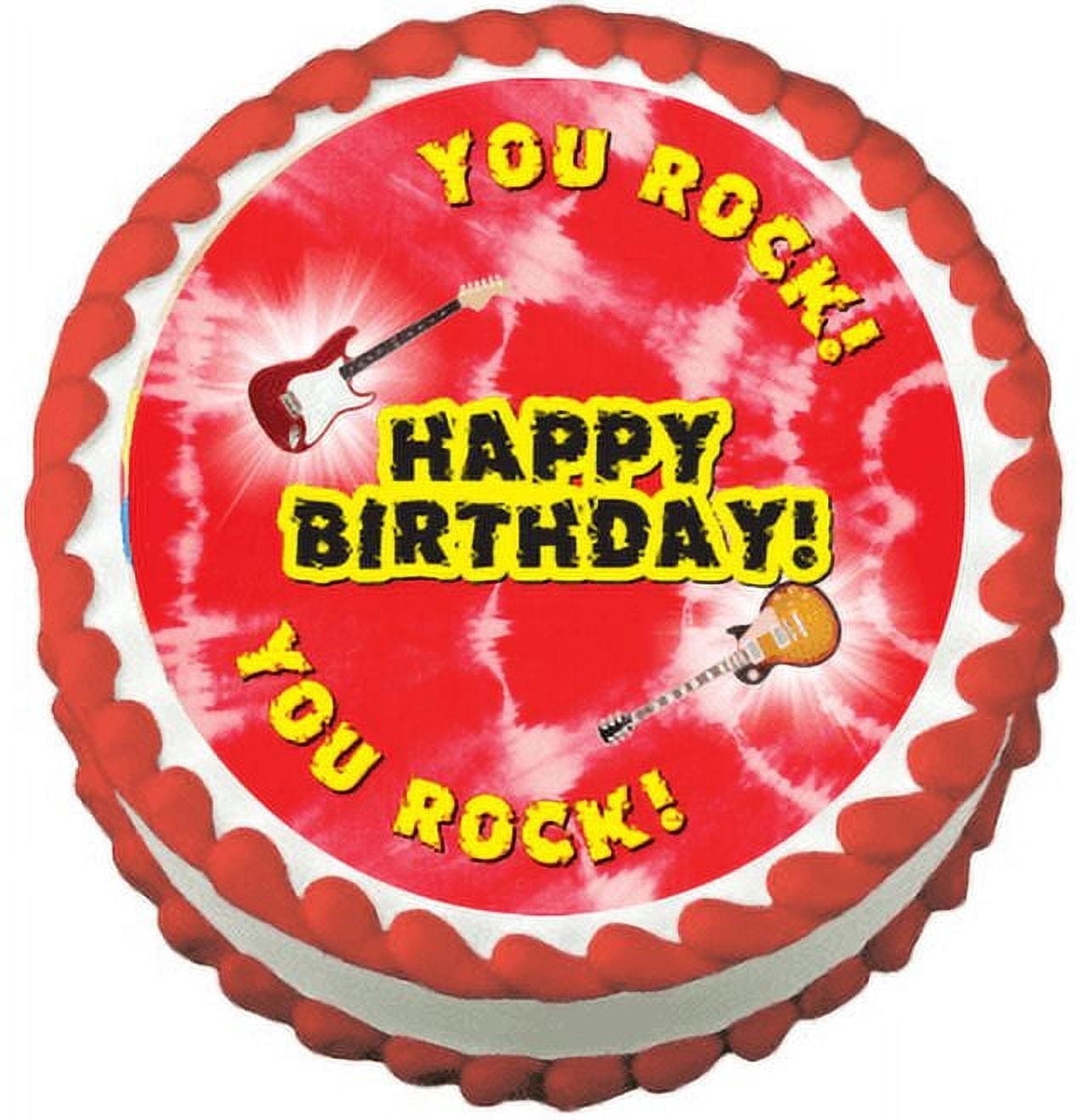 Rock Star Guitar You Rock Edible Frosting Sheet Photo Image Cake Topper ...