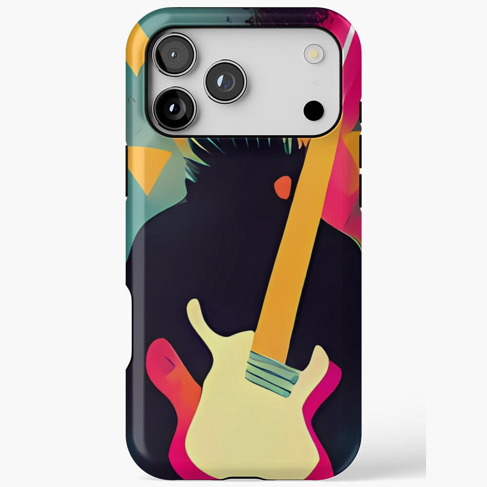 Rock Star On Stage Electric Guitar Graphic Tough iPhone Case 11 to 17 ...
