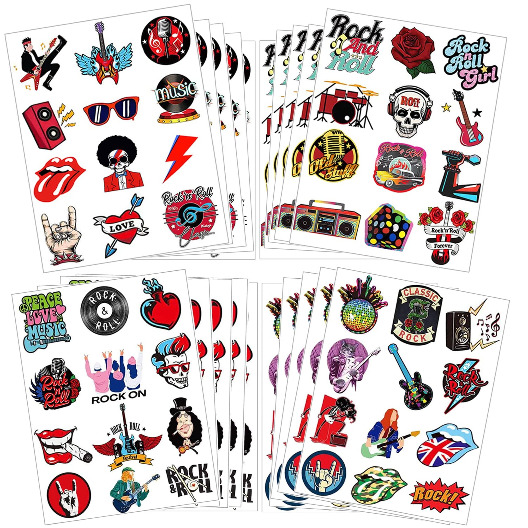 Rock Star Sticker Party Pack - 20 Sheets of Temporary Stickers for Kids ...