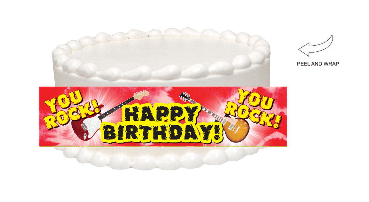 Rock Star You Rock Edible Cake Side Photo Image Decoration - Walmart.com