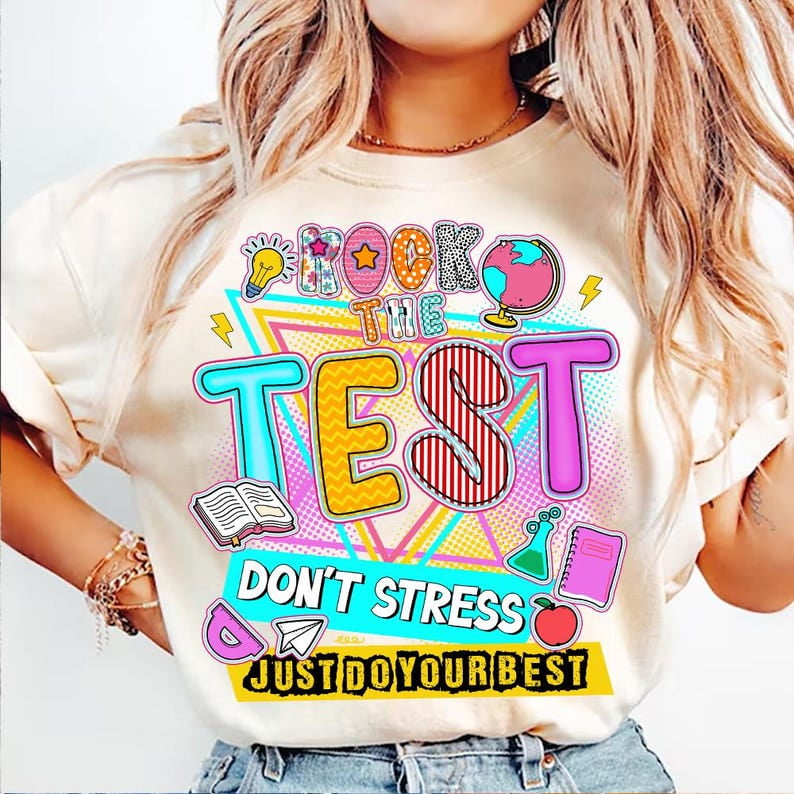 Rock The Test Shirt, Preppy Testing Day Shirt, Don't Stress Just Do ...
