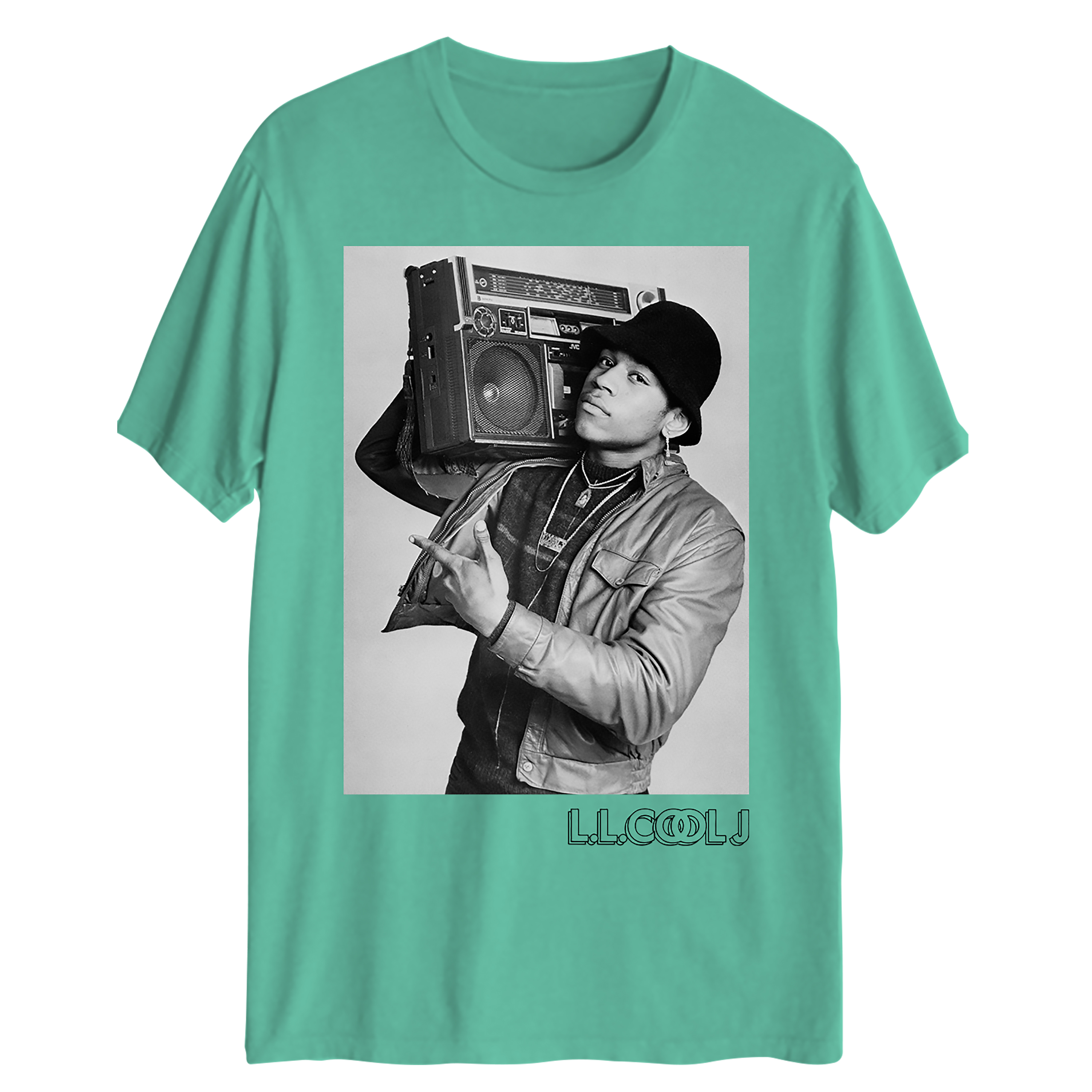 Rock The Bells L.L. Cool J Boombox Photo Mens and Womens Short Sleeve T-Shirt (Cool Mint, S-XXL ...