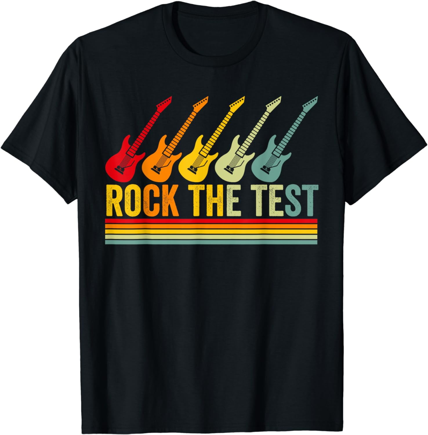 Rock The Test Guitar Teacher Test Day Testing Day Teacher casual black ...