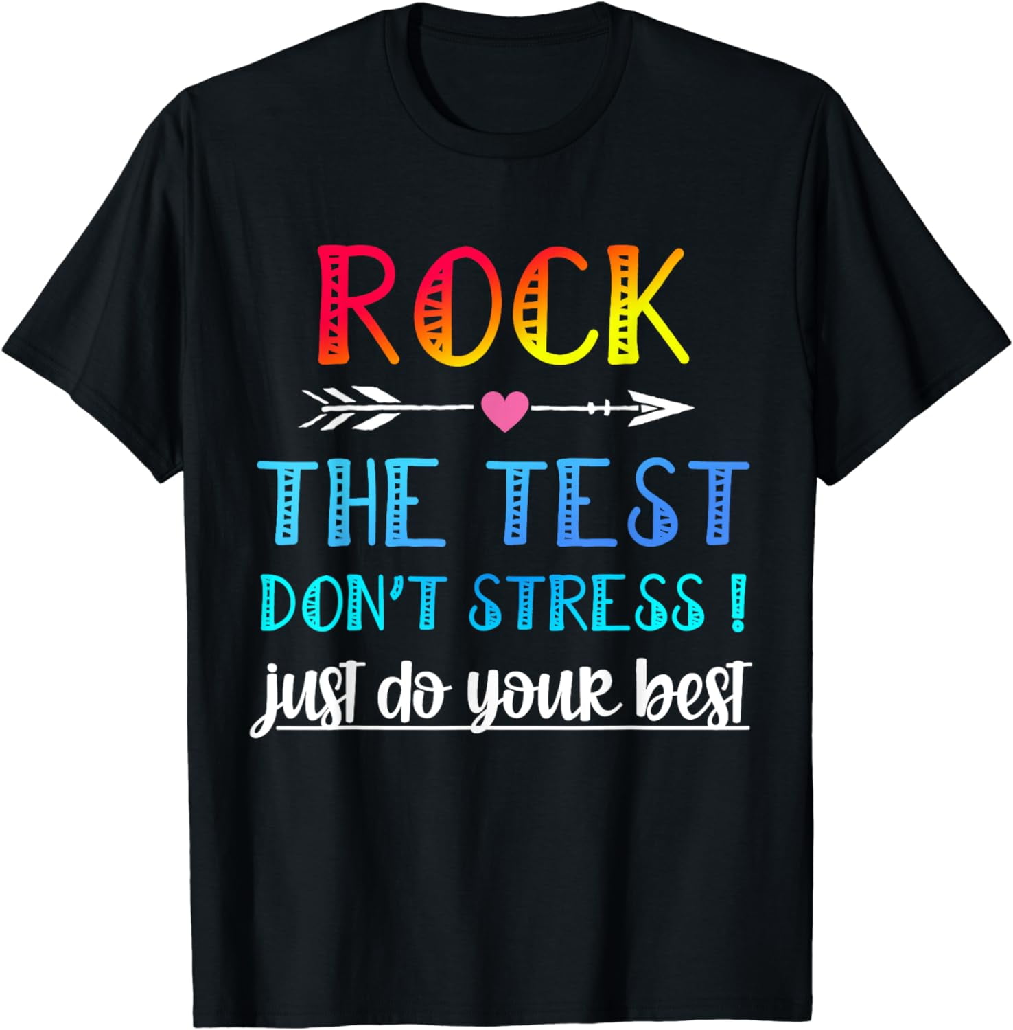 Rock The Test Teacher Test Day Testing Day Funny Teacher T-Shirt ...