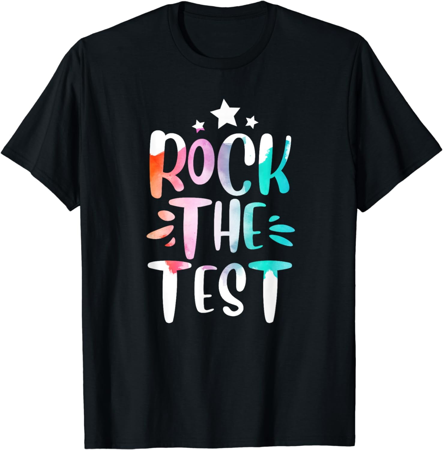 Rock The Test Testing Day Motivational Teacher Student black T-Shirt ...