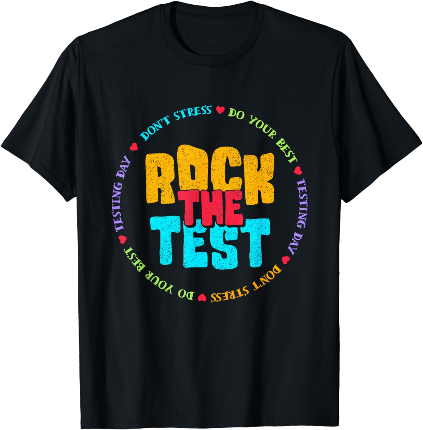Rock The Test Testing Day Retro Motivational Teacher fashion Student T ...