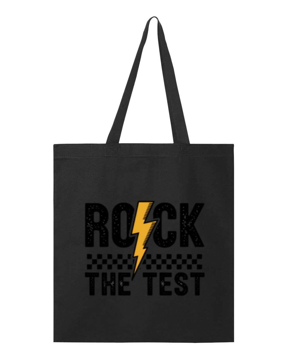 Rock The Test Testing Day Teacher Student Rocker Hand Tote Bag, a gift ...