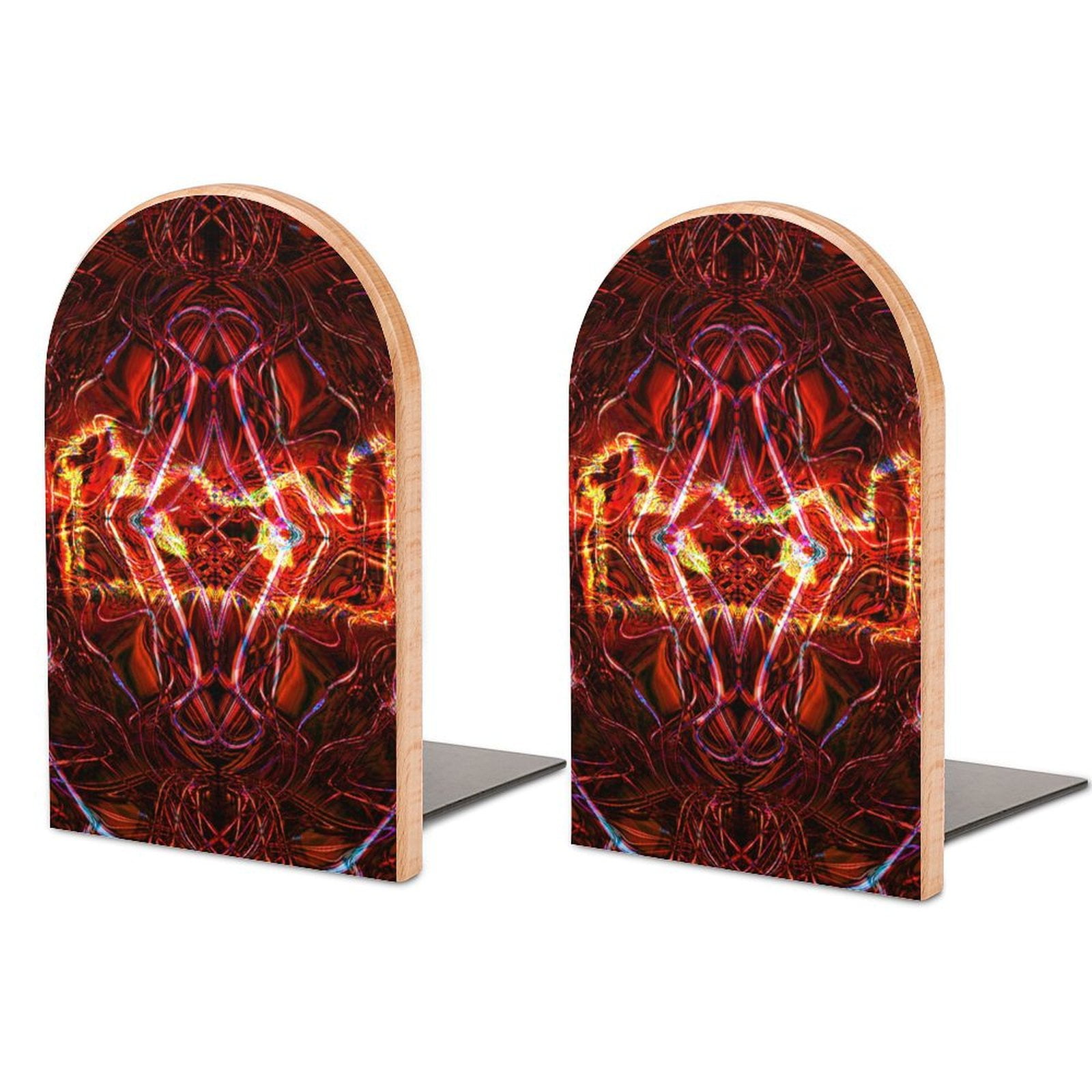 Rock Tool Band Music Bookends Wood Book Divider Decor Shelves Non-Skid ...