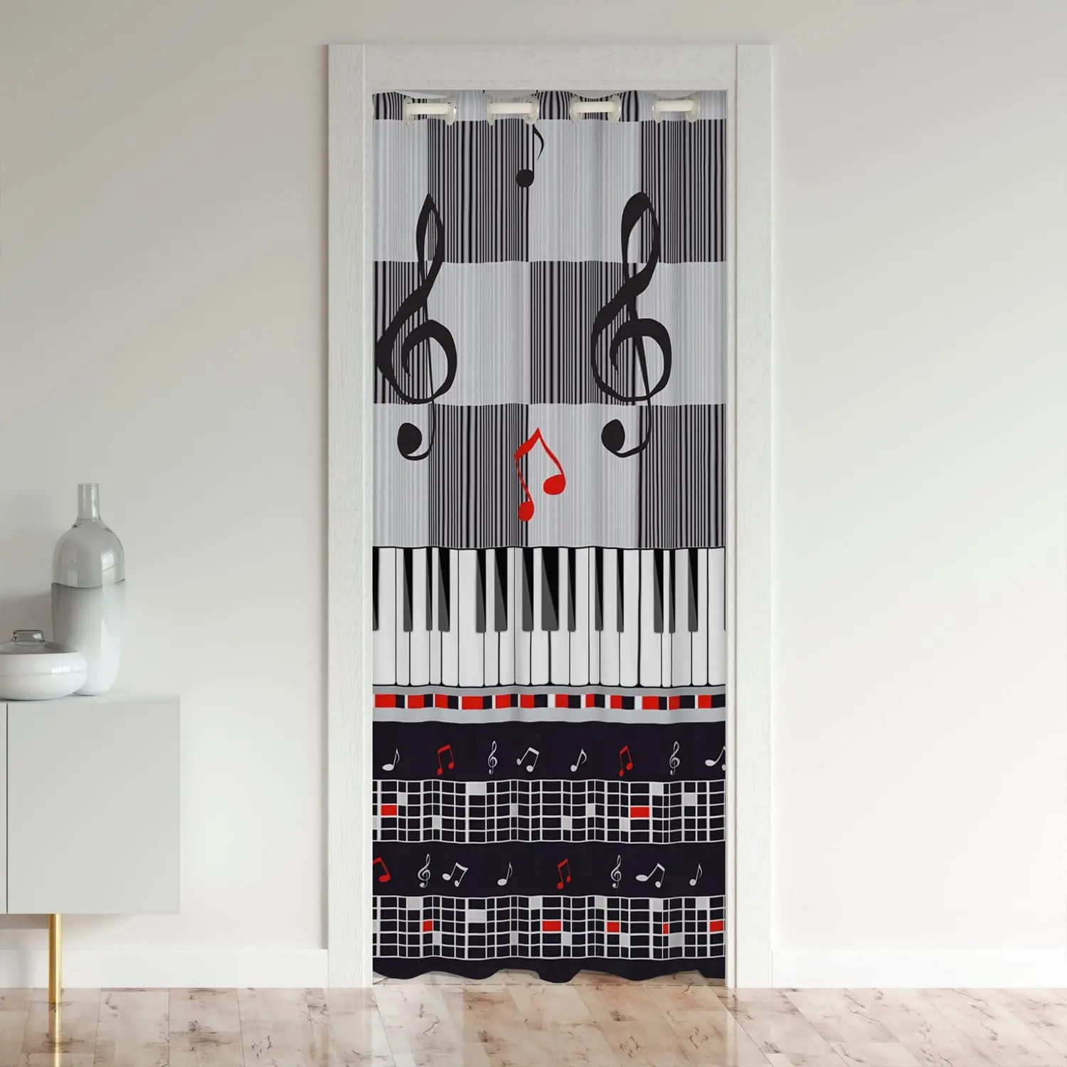 Rock Trendy Music Note Door Curtains Doorway Closet Noren for Teens Man ...