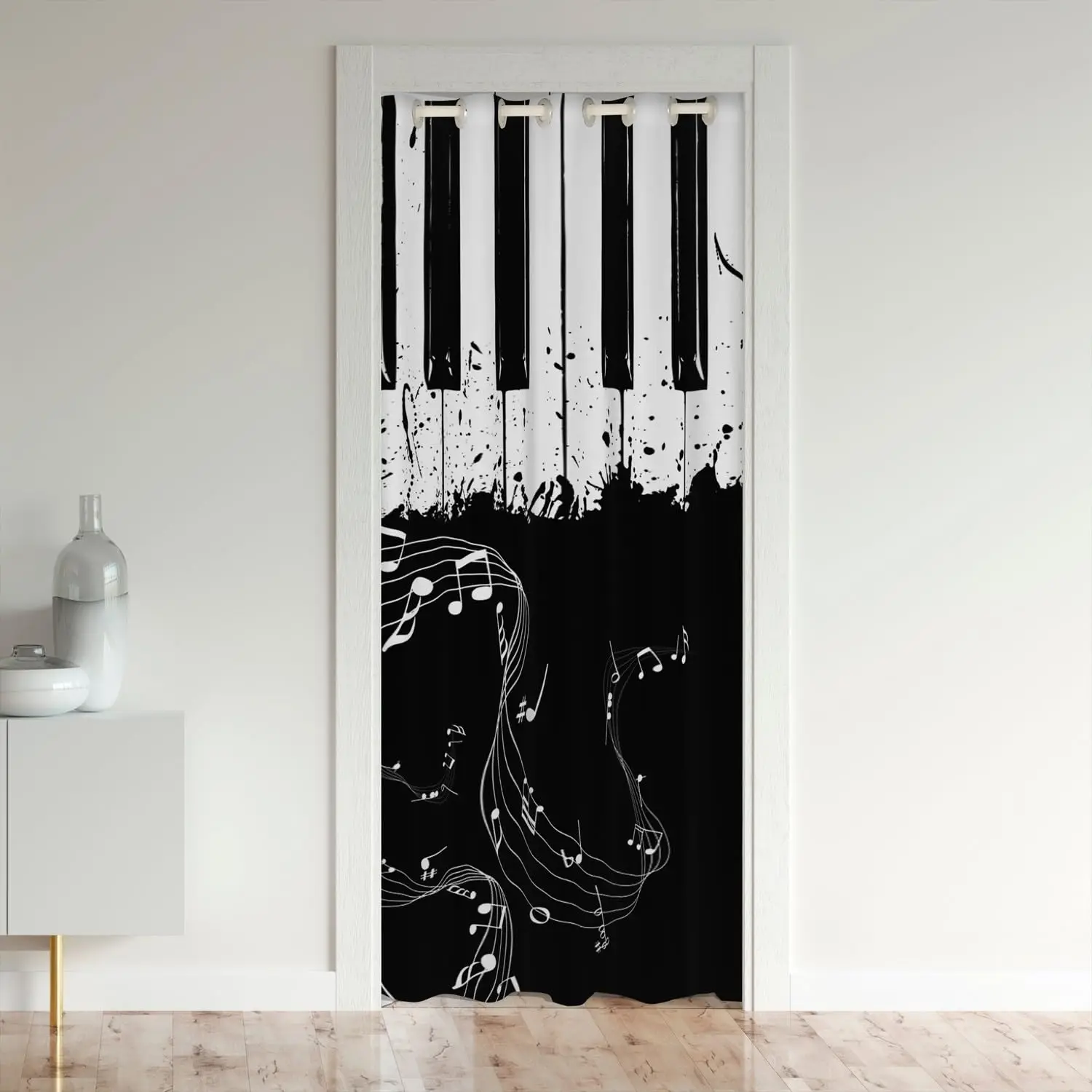 Rock Trendy Music Note Door Curtains Doorway Closet Noren for Teens Man ...