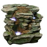 Rock Waterfall Fountain with White Led Light - Walmart.com
