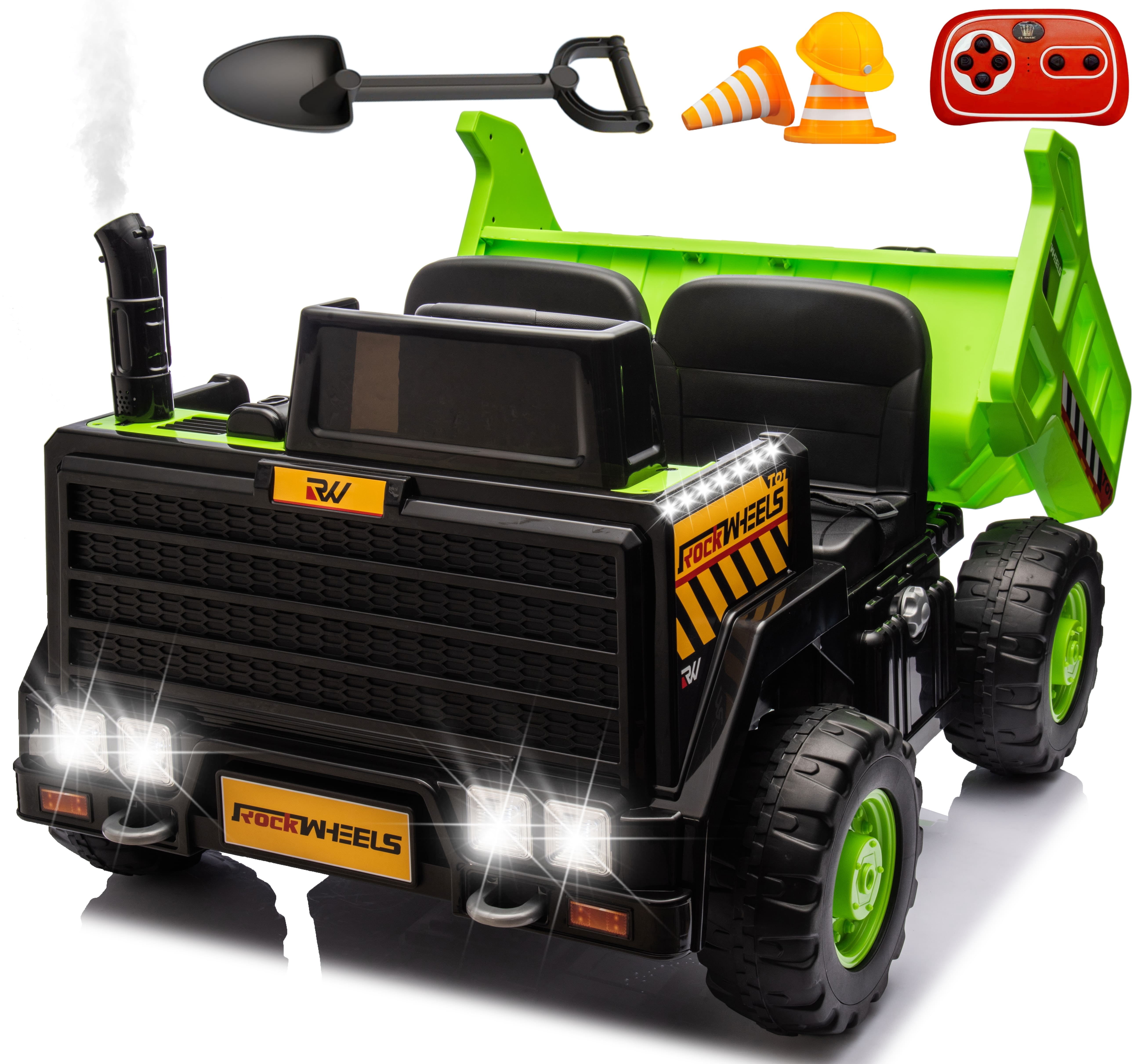 Rock Wheels 24V7AH 2 Seater 4WD Dumper Ride-On Construction Car, 4x200W ...