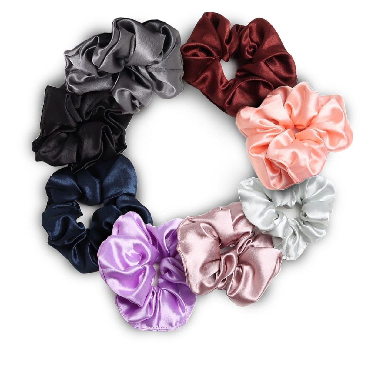 Rock World Satin Silk Scrunchies For Women And Girls Set Of 12 ...