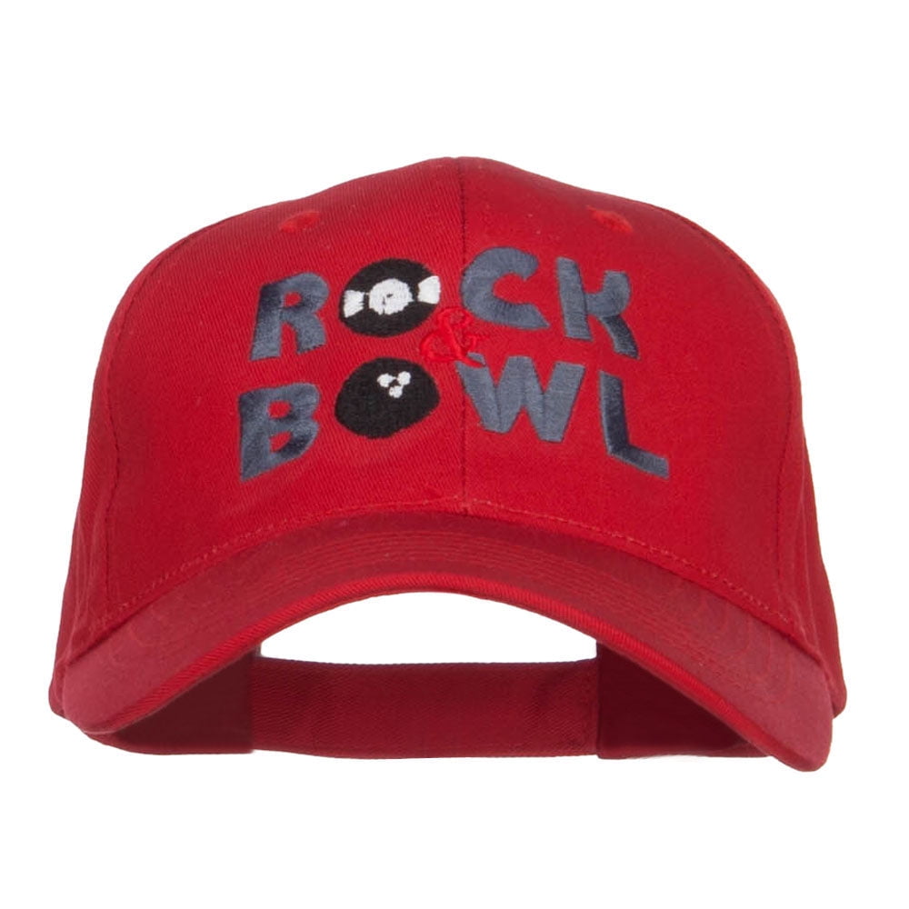 Rock and Bowl Embroidered Organic Cotton Cap - Red OSFM - Walmart.com
