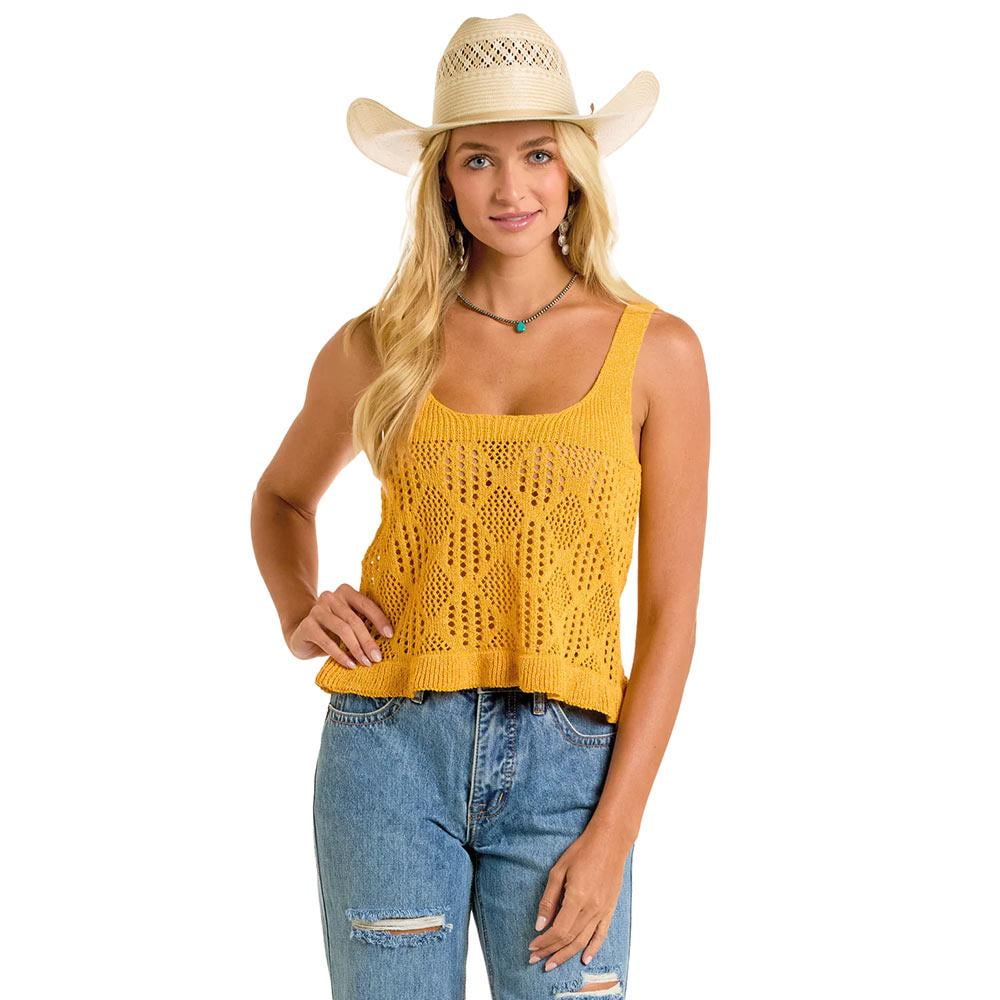 Rock and Roll Denim Womens Rock n Roll Knit Tank M Coral - Walmart.com