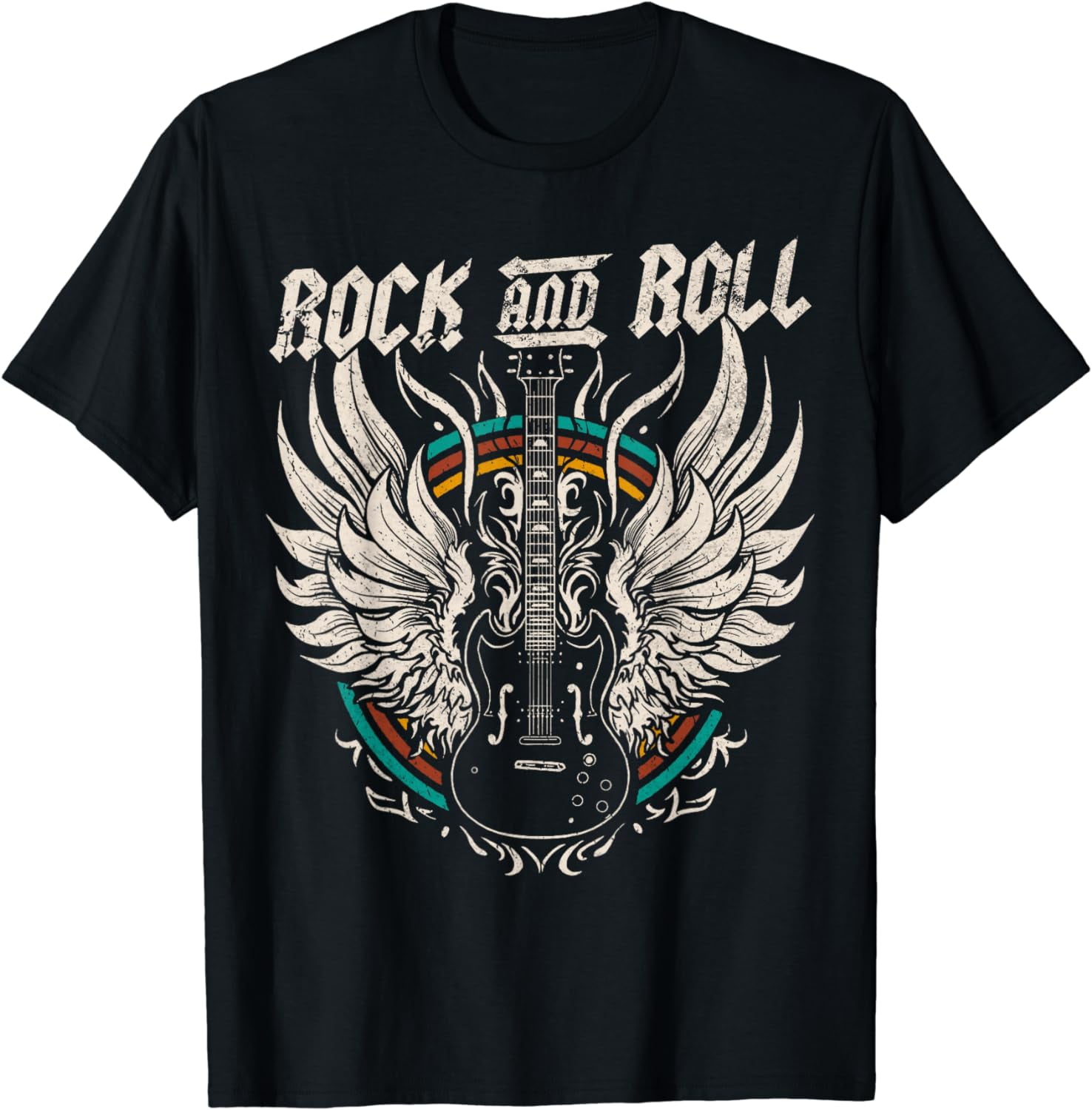 Rock and Roll Guitar Vintage ROCK Music T-Shirt - Walmart.com