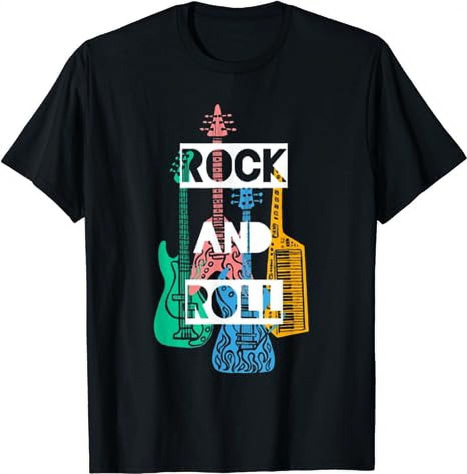 Rock and Roll Music Vintage T-Shirt Men's Retro Band Graphic Tee - Walmart.com