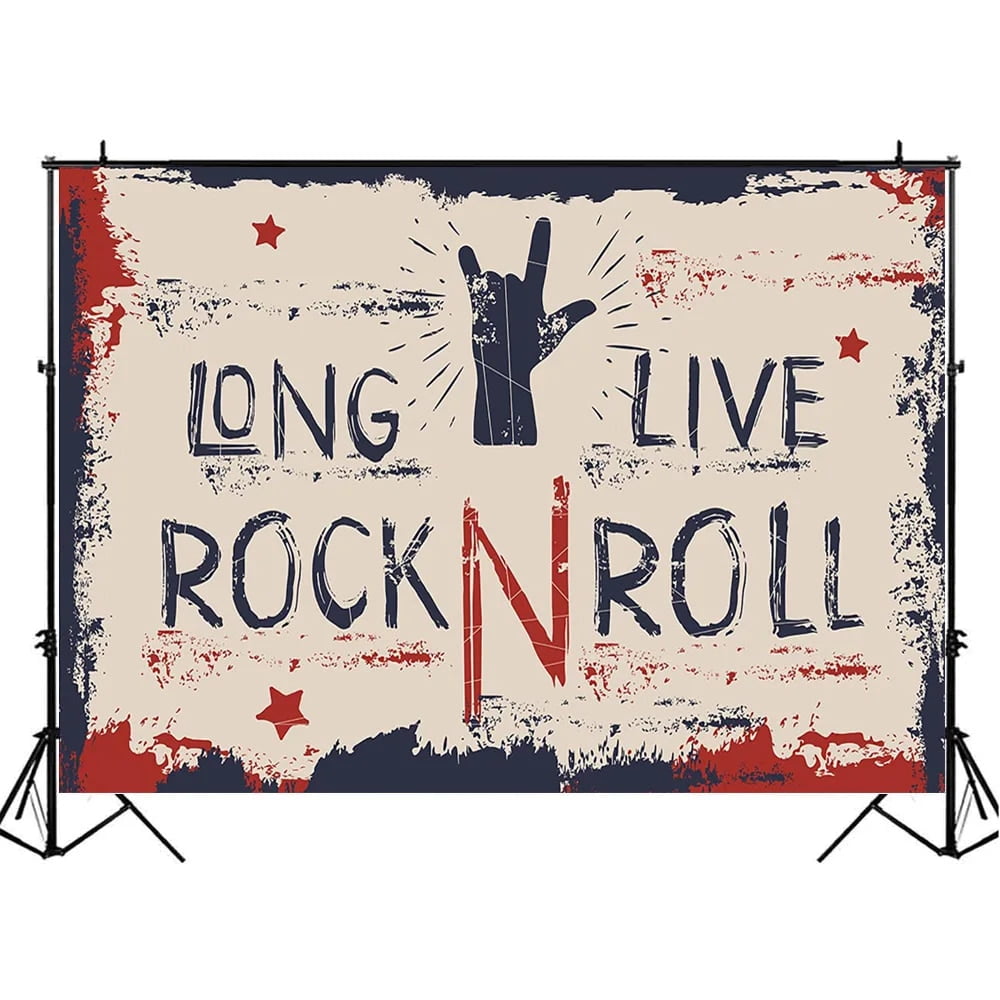 Rock and Roll Party Background for Photo Studio Rock Music Retro ...