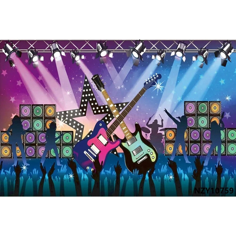 Rock and Roll Party Disco Theme Retro Style Photo Backdrop Birthday ...