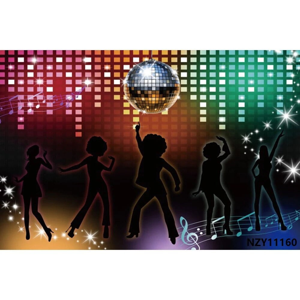 Rock and Roll Party Disco Theme Retro Style Photo Backdrop Birthday ...