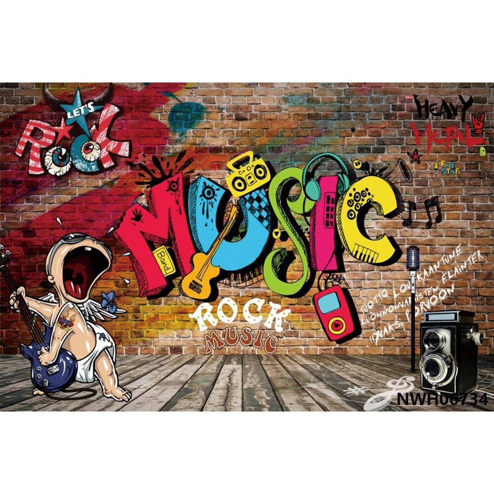 Rock and Roll Party Disco Theme Retro Style Photo Backdrop Birthday ...