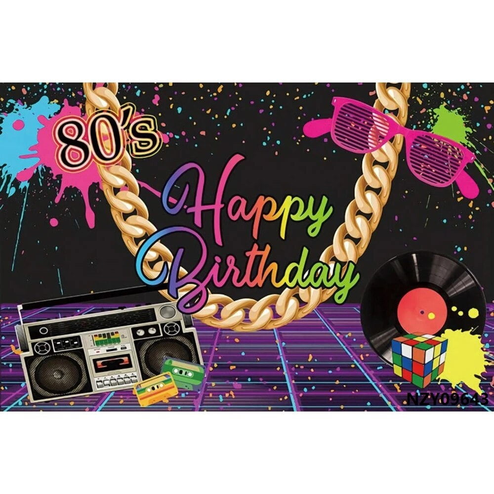 Rock and Roll Party Disco Theme Retro Style Photo Backdrop Birthday ...