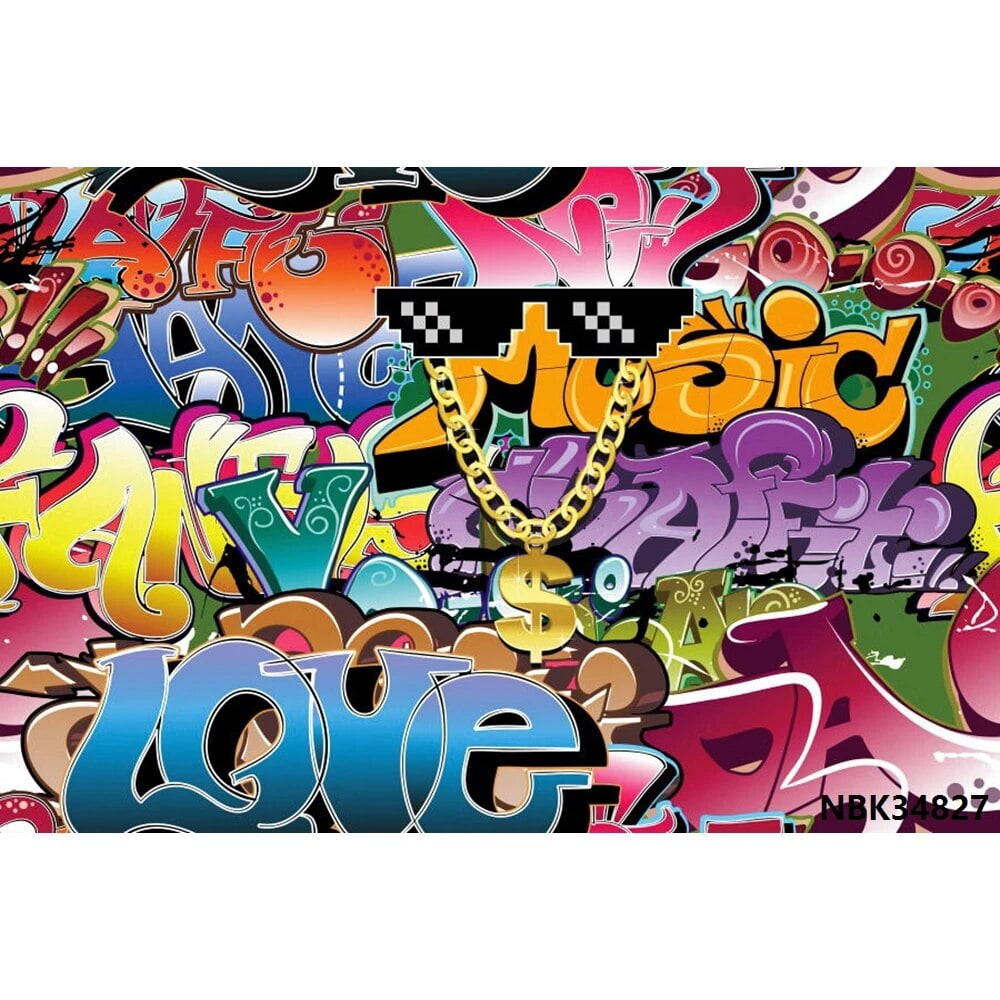 Rock and Roll Party Disco Theme Retro Style Photo Backdrop Birthday ...