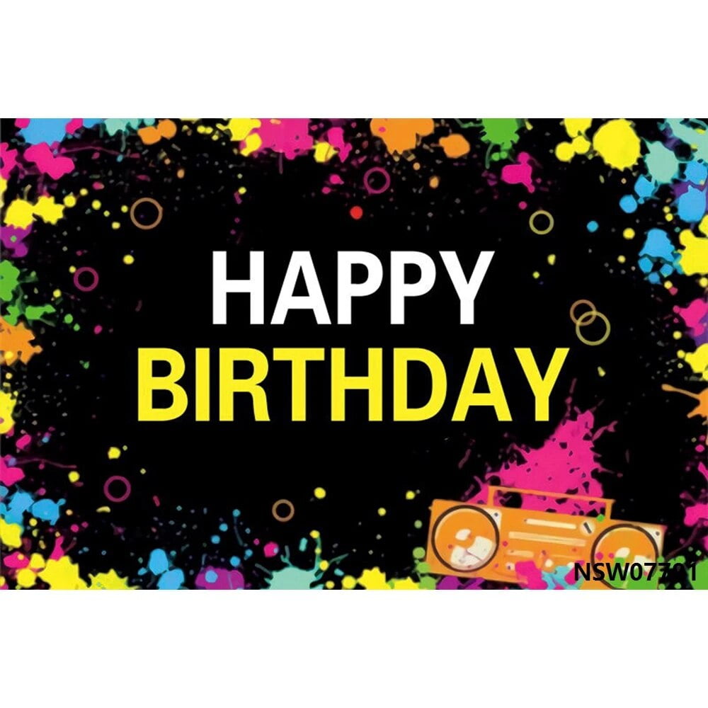 Rock and Roll Party Disco Theme Retro Style Photo Backdrop Birthday ...