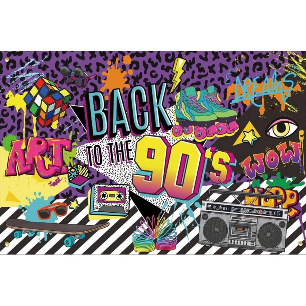 Rock and Roll Party Disco Theme Retro Style Photo Backdrop Birthday ...