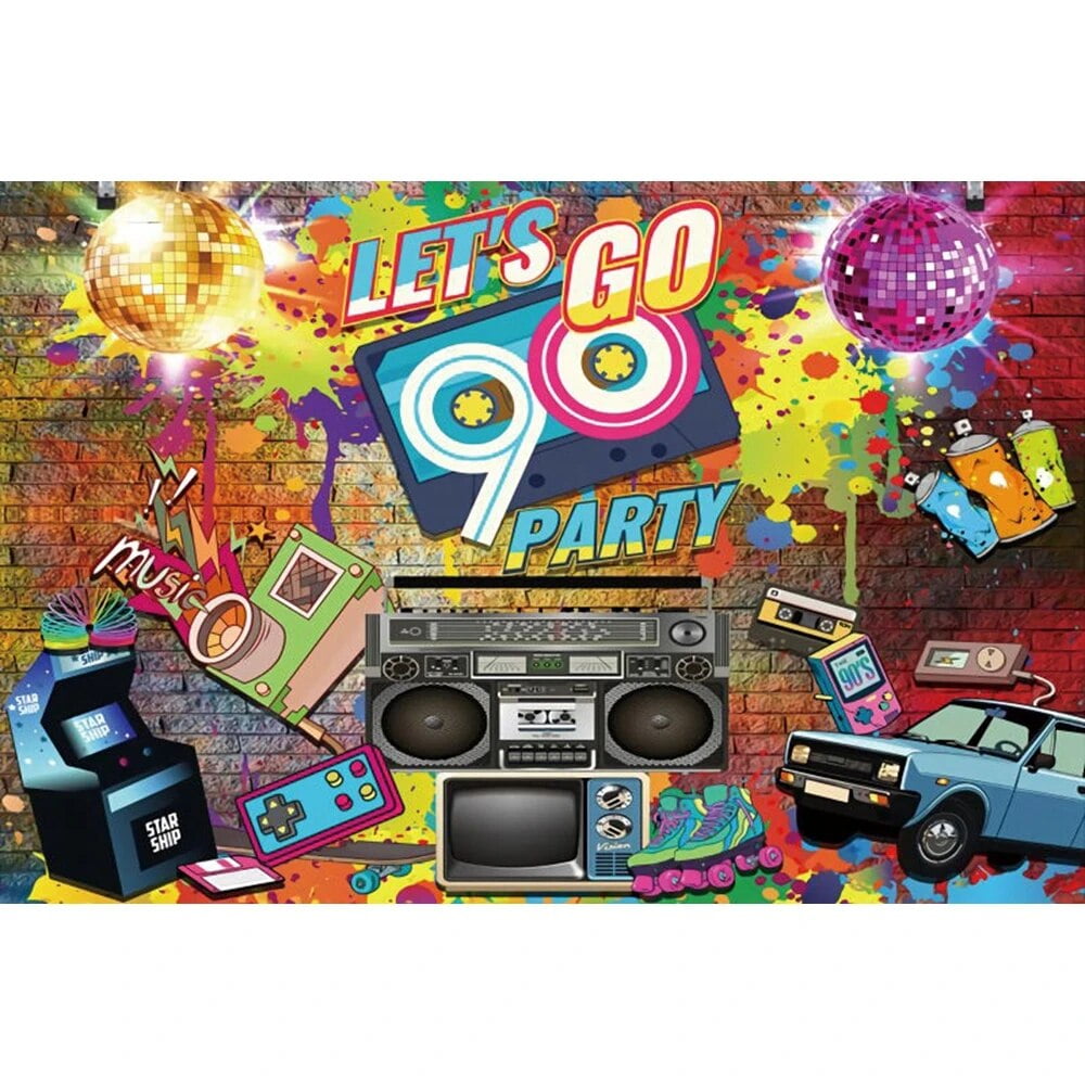 Rock and Roll Party Disco Theme Retro Style Photo Backdrop Birthday ...