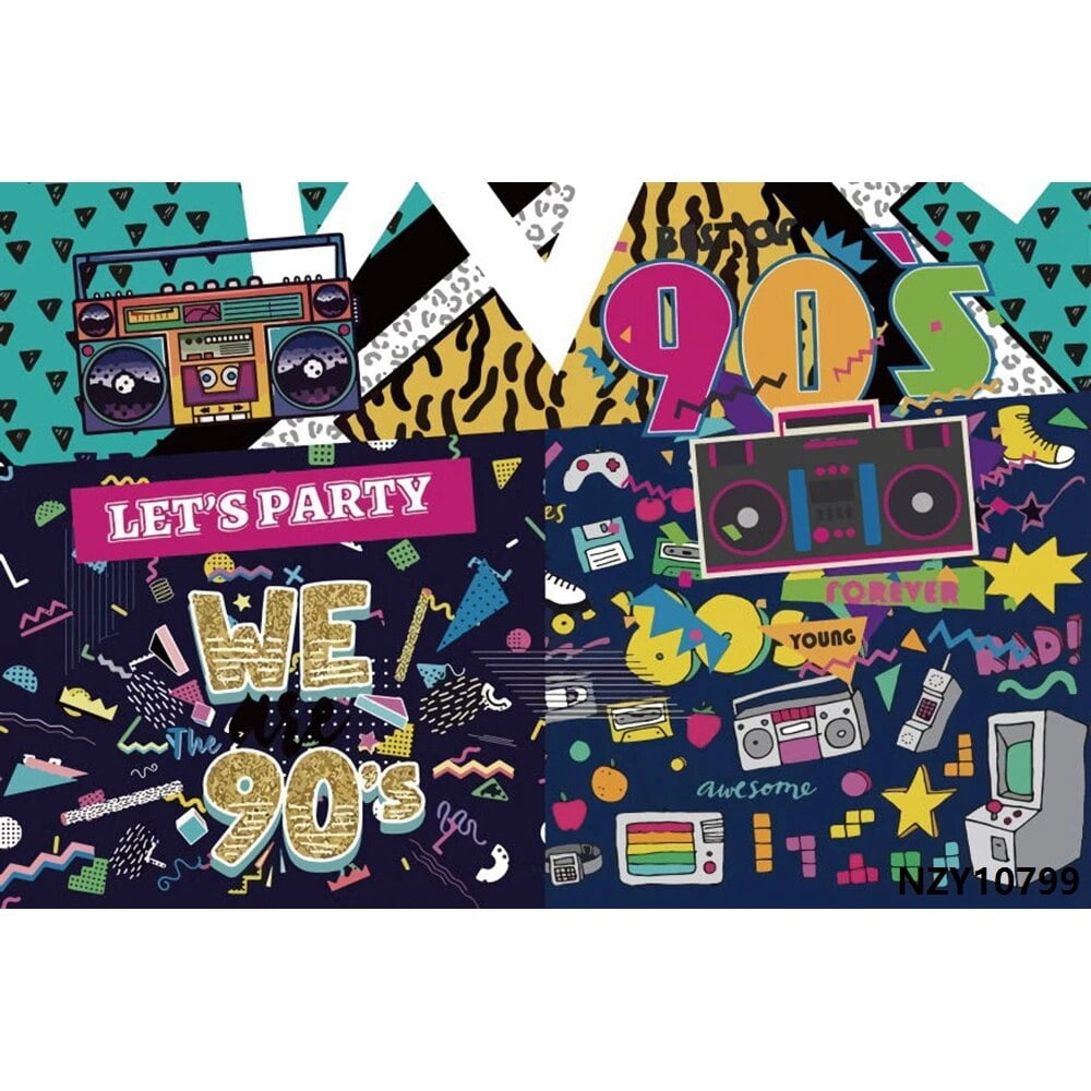 Rock and Roll Party Disco Theme Retro Style Photo Backdrop Birthday ...