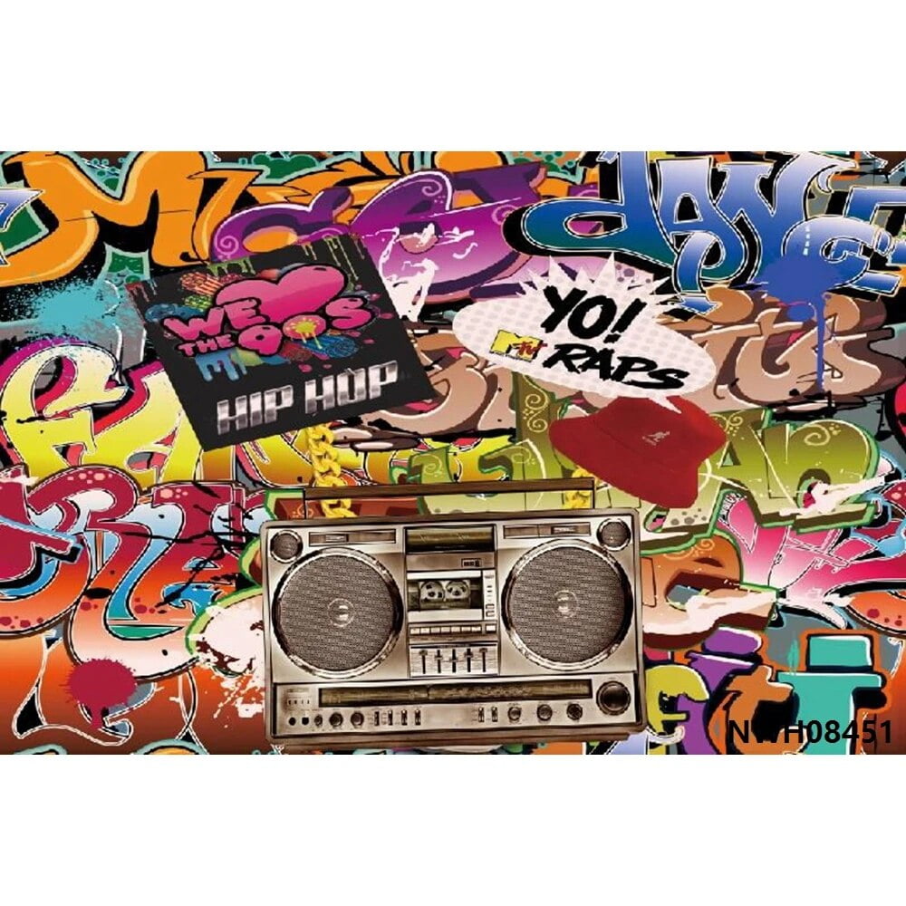 Rock and Roll Party Disco Theme Retro Style Photo Backdrop Birthday ...