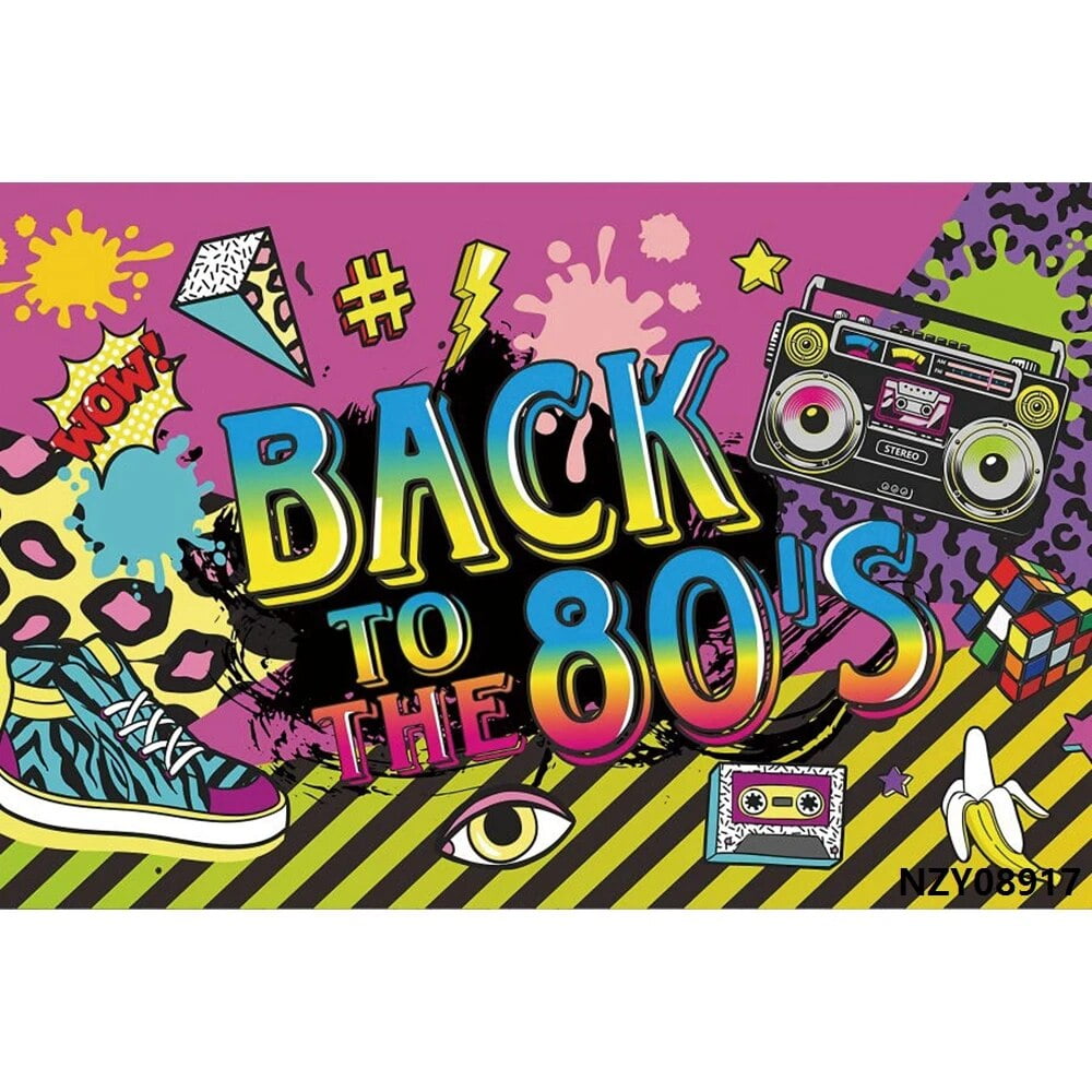 Rock and Roll Party Disco Theme Retro Style Photo Backdrop Birthday ...