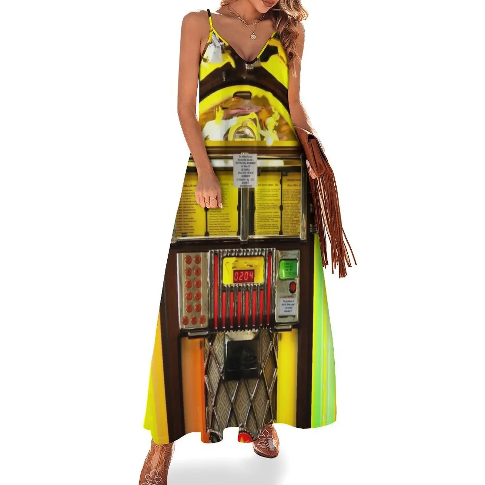 Rock and Roll Vintage Jukebox Sleeveless Dress women's summer dresses ...