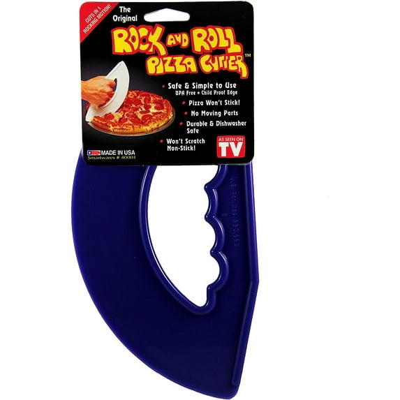 Rock'n Roll Pizza Cutter, Plastic, Non-Stick, Rocking, 9 inch, Easy ...