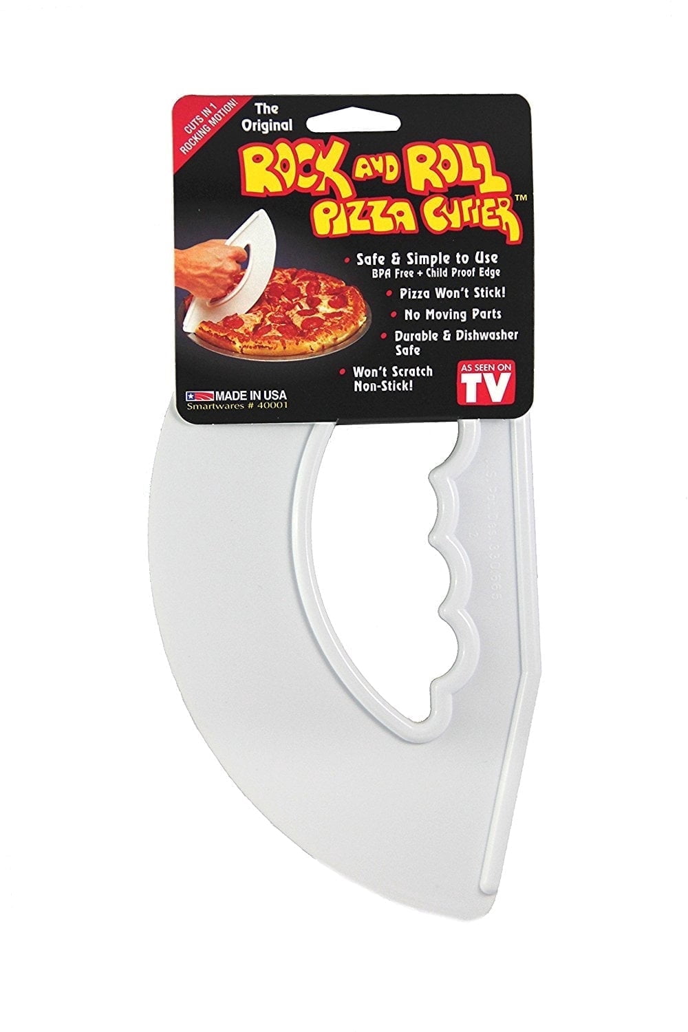 Rock and Roll Pizza Cutter, Plastic, Non-Stick, Rocking, 9 inch, Made ...